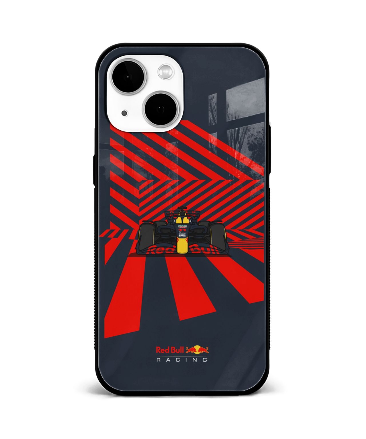 F1 Red Bull Striped Backdrop Phone Case | Wireless Charging Ready