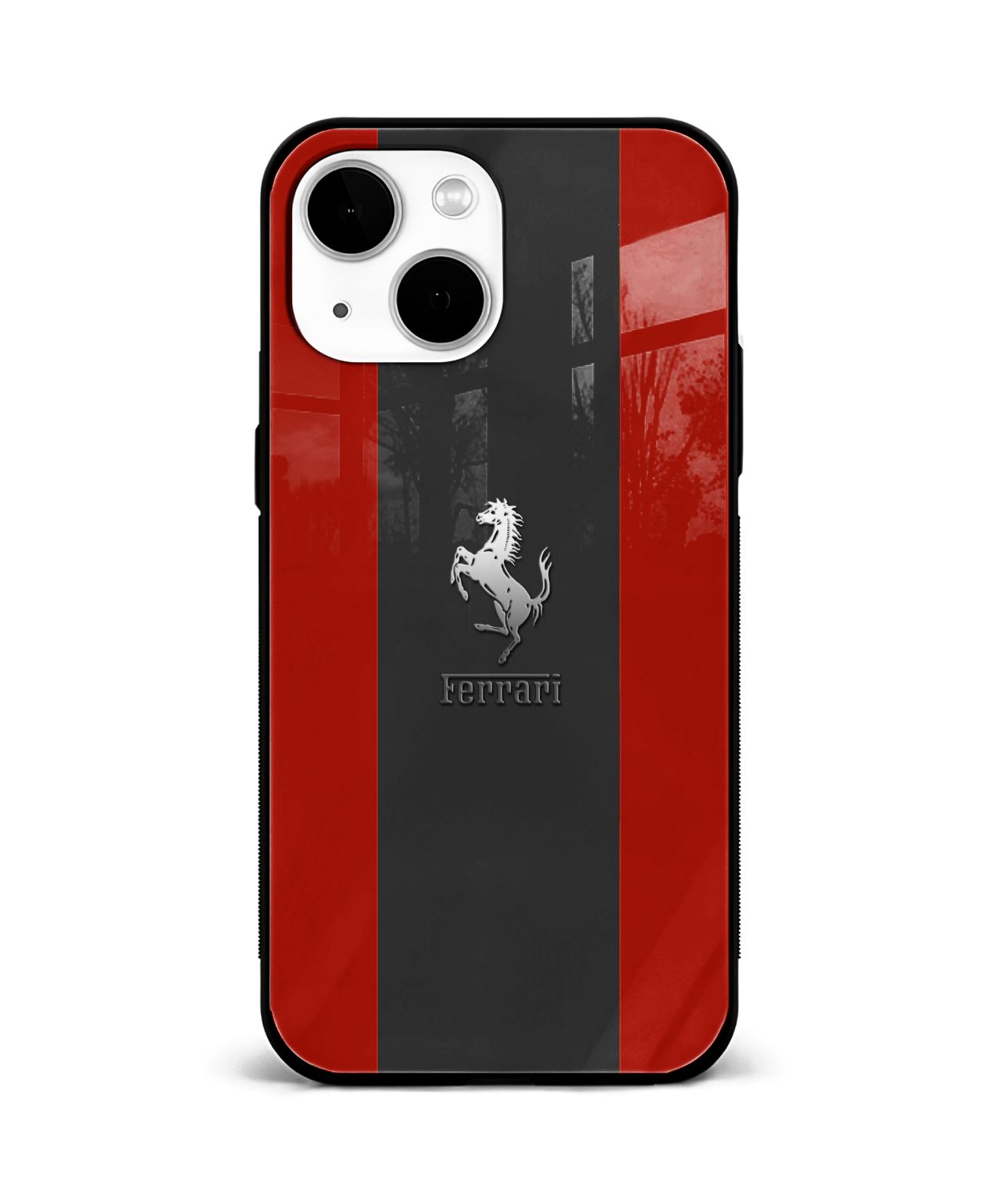 Ferrari Horse Carbon Logo Glass Case