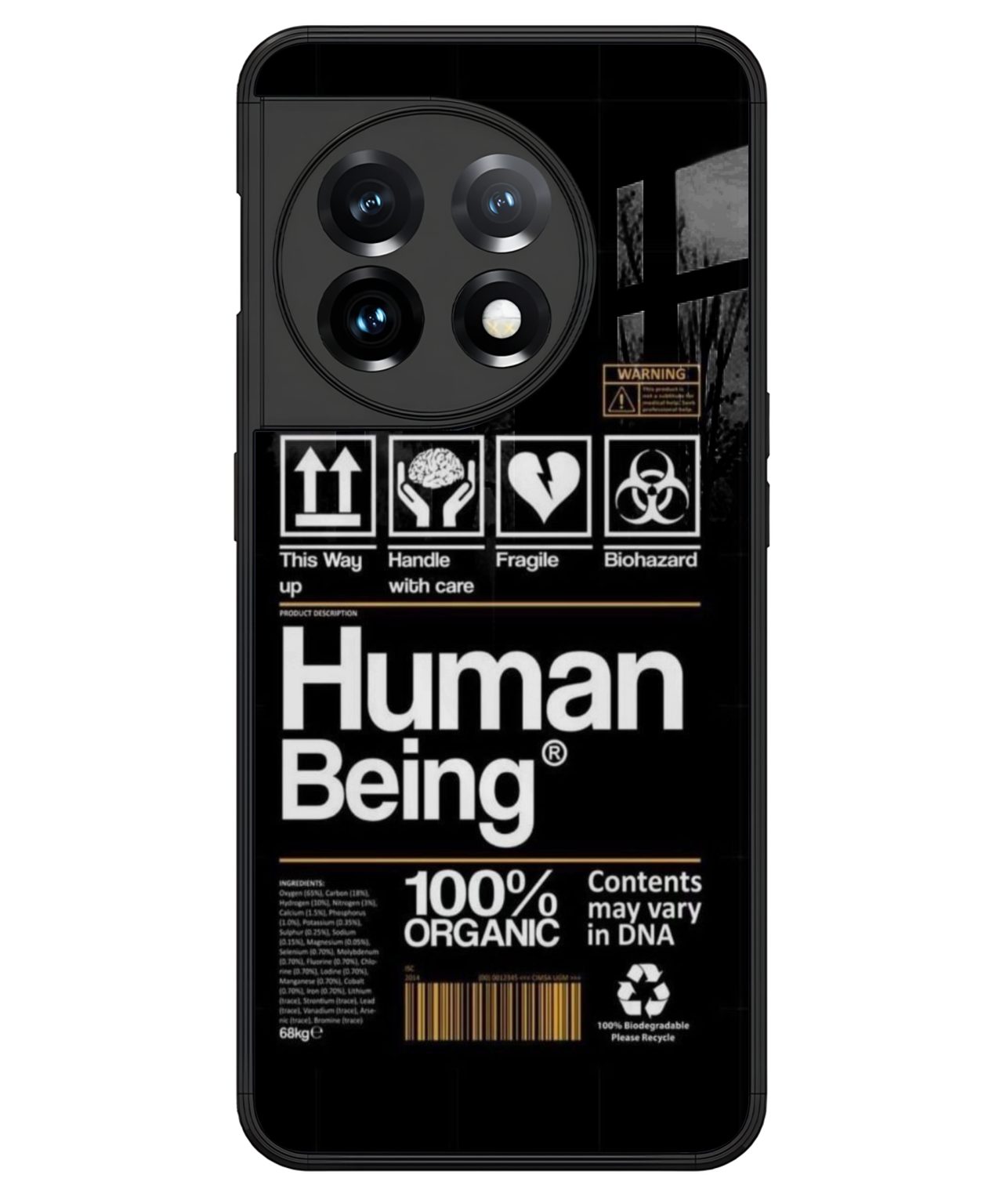 Human Being Barcode Phone Case for OnePlus 11